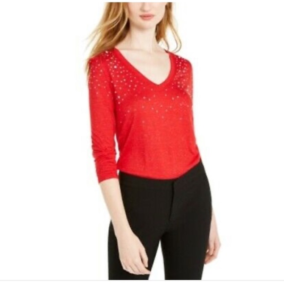 INC International Concepts | Tops | Inc Embellished Shine Vneck Top ...